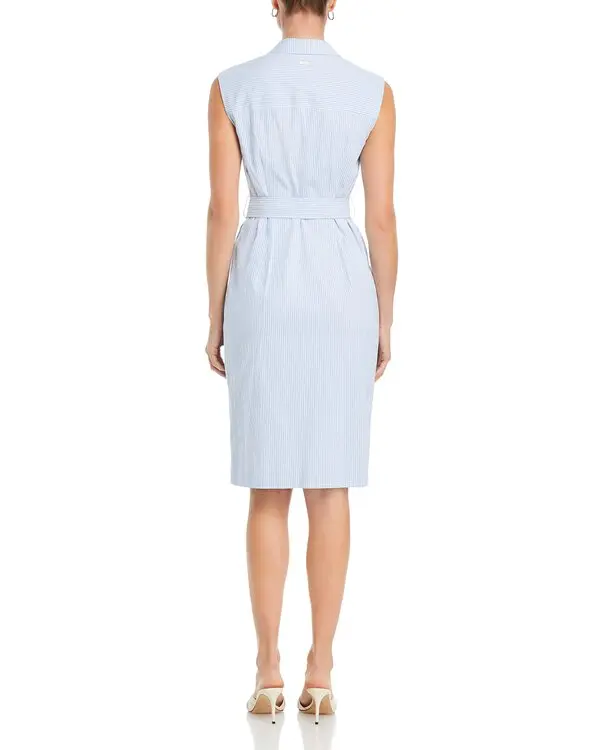 Hugo Boss Striped Seersucker Wrap Dress