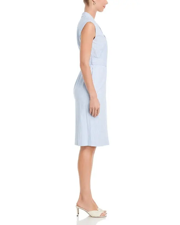Hugo Boss Striped Seersucker Wrap Dress