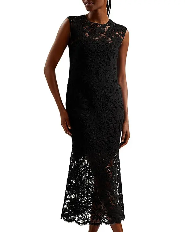 Ted Baker London Crochet Sleeveless Midi Dress In Black - 30% Off |  Editorialist