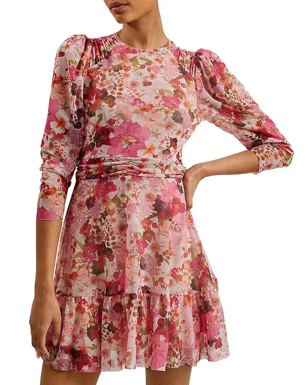 Ted Baker London Mesh Mini Dress In Pink - 40% Off | Editorialist