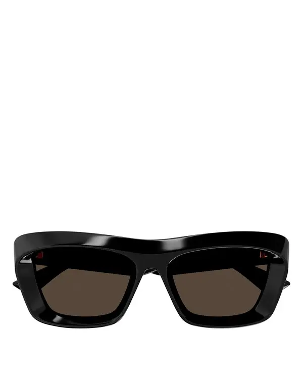 Bottega Veneta Scoop Squared Sunglasses, 53mm - Black/brown Solid