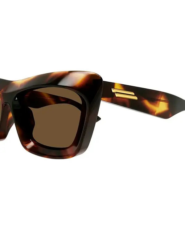 Bottega Veneta Scoop Squared Sunglasses - Havana/brown Solid