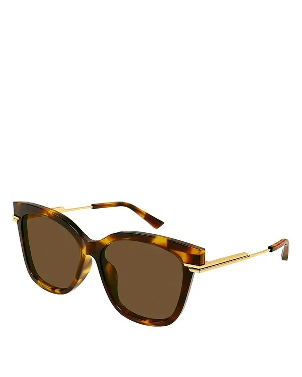 Bottega Veneta Combi Cat Eye Sunglasses - Havana/brown Solid