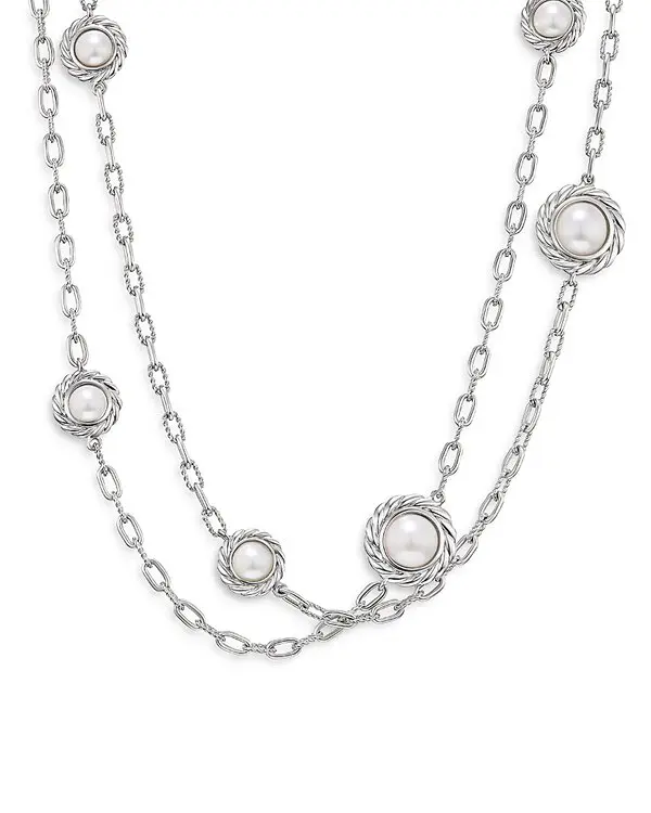 David Yurman Pearl Classics Station Chain Necklace - White/silver