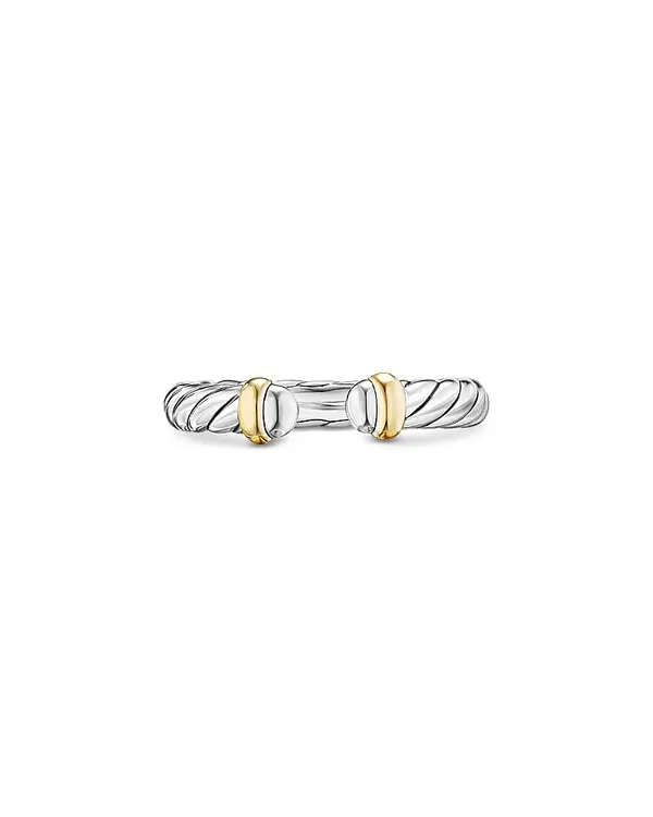 David Yurman Petite Cable Flex Ring - Silver/gold