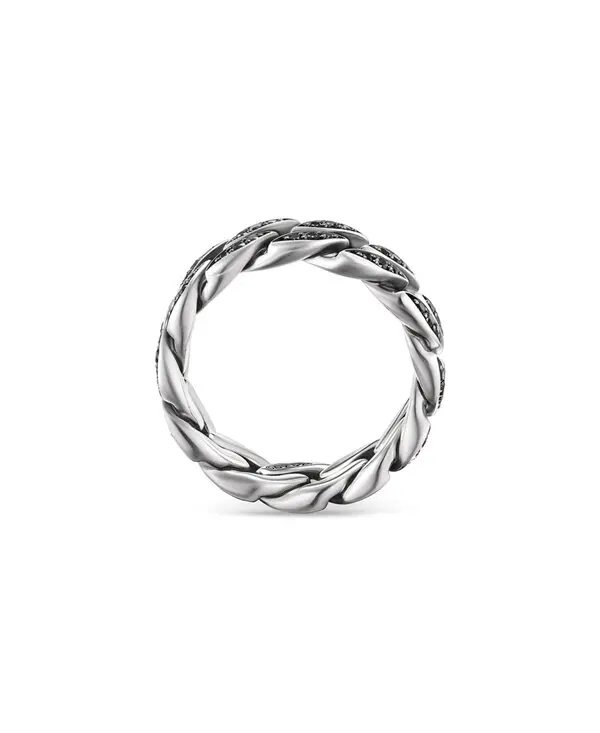 David Yurman Curb Chain Band Ring With Diamonds