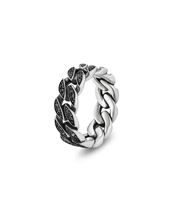 David Yurman Curb Chain Band Ring With Diamonds
