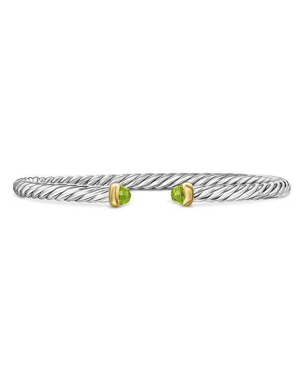 David Yurman Cable Flex Bracelet - Peridot/silver
