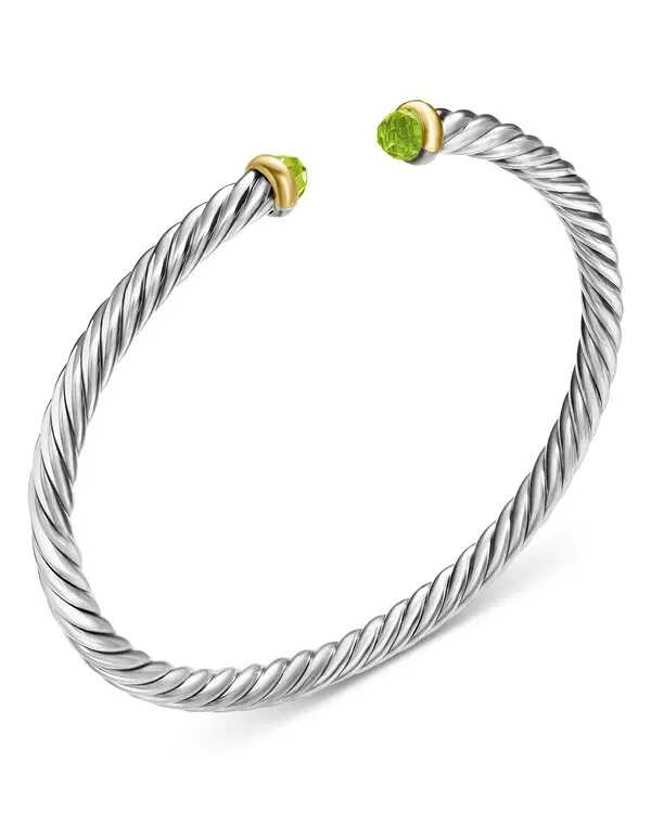 David Yurman Cable Flex Bracelet - Peridot/silver