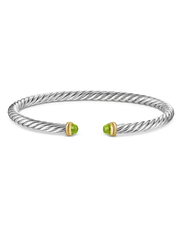 David Yurman Cable Flex Bracelet - Peridot/silver