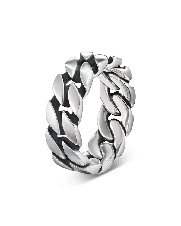 David Yurman Curb Chain Sterling Band Ring