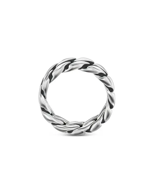 David Yurman Curb Chain Sterling Band Ring