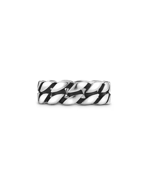David Yurman Curb Chain Sterling Band Ring