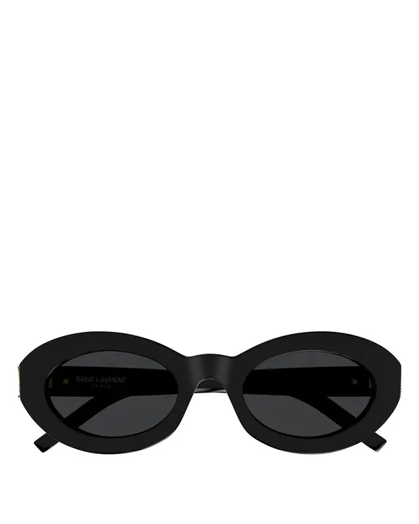 Saint Laurent Monogram Hinge Oval Sunglasses, 52mm