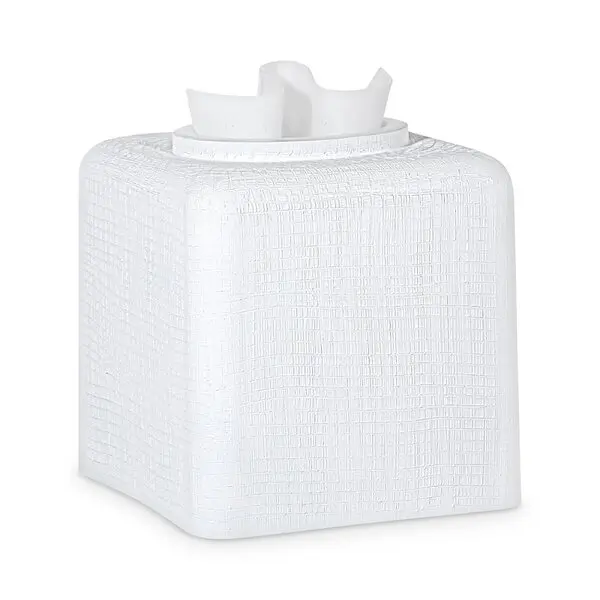 LABRAZEL Cambric Glass Tissue Box Cover - White