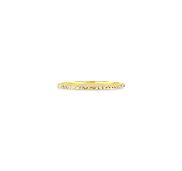 Ef Collection 14k Yellow Eternity Stack Ring With Diamonds - Gold