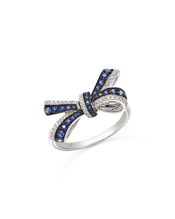 Bloomingdale'S Sapphire And Diamond Bow Ring - Blue/white