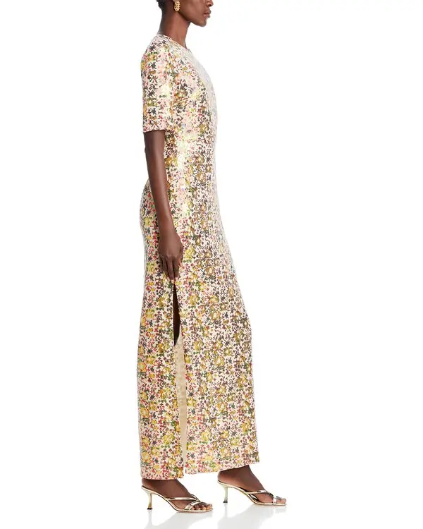 rosetta getty sequin dress Rosetta Getty Turtleneck Sequined Zip Gown