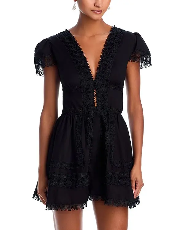 Peixoto Piper Cotton Dress Swim Cover-up - Black