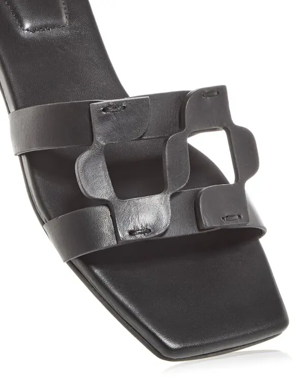 Simkhai Monogram Slide Sandals - Black