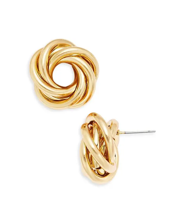 KENNETH JAY LANE Love Knot Stud Earrings - Gold