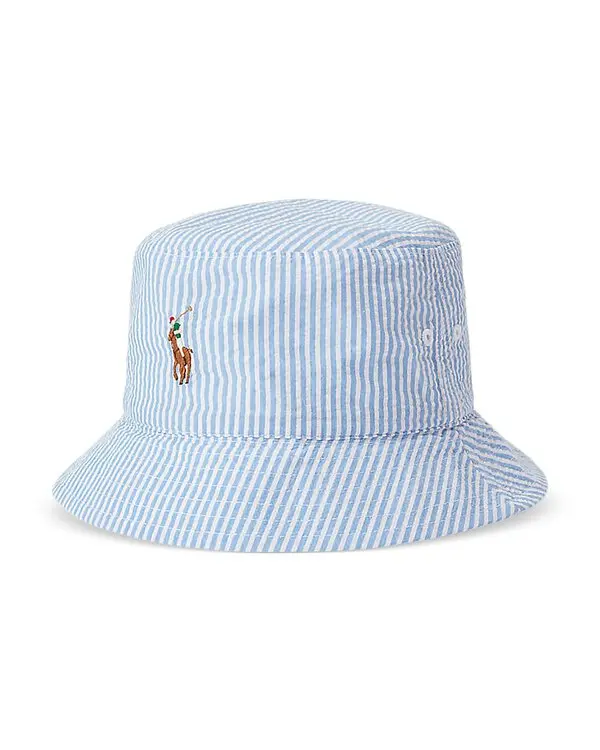 Ralph Lauren Reversible Cotton Seersucker Bucket Hat
