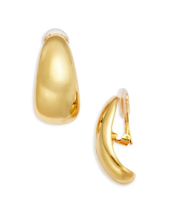 KENNETH JAY LANE Long Tapered Hoop Earrings - Gold