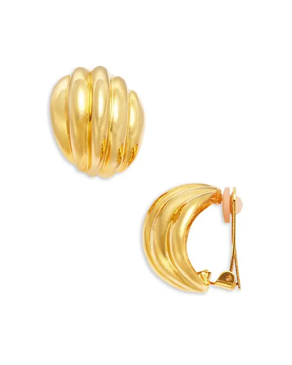 KENNETH JAY LANE Domed Clip On Earrings - Gold