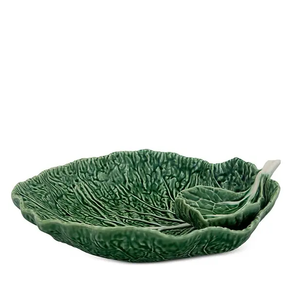 BORDALLO PINHEIRO Cabbage Chip And Dip Bowl - Green