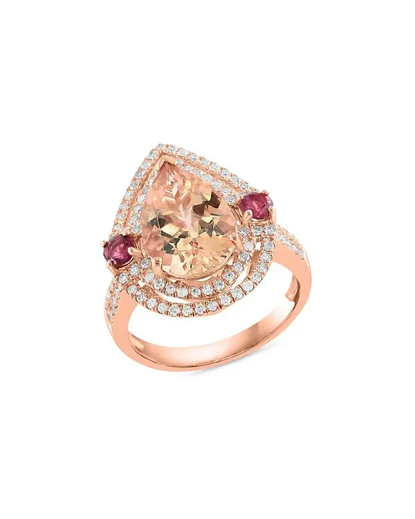 Bloomingdale'S Tourmaline, Morganite & Diamond Ring - Pink