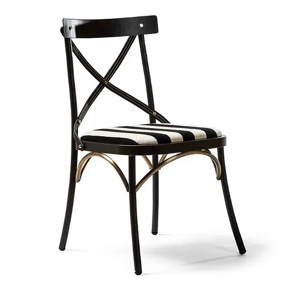 MACKENZIE-CHILDS Flatiron Stripe Dining Chair - Black/white
