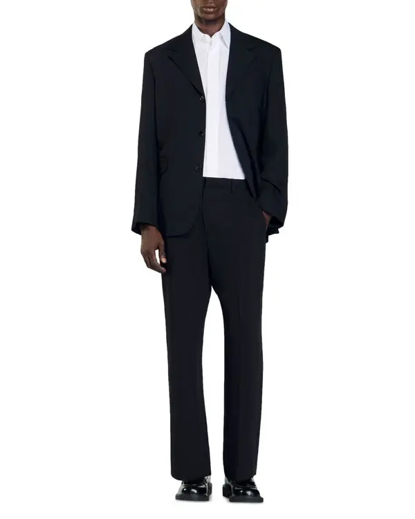 Sandro Chemise Regular Fit Long Sleeve Button Down Shirt - White