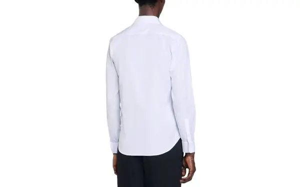 Sandro Chemise Regular Fit Long Sleeve Button Down Shirt - White