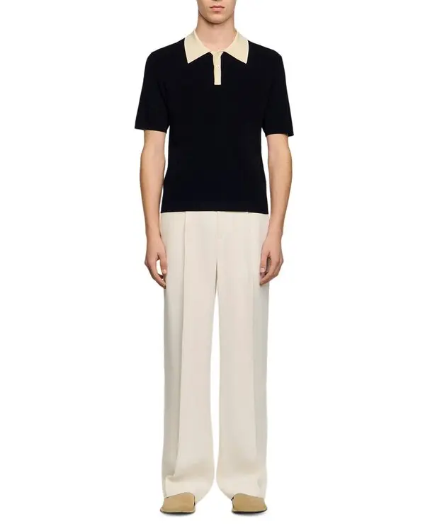Sandro Two Tone Polo Shirt - Black