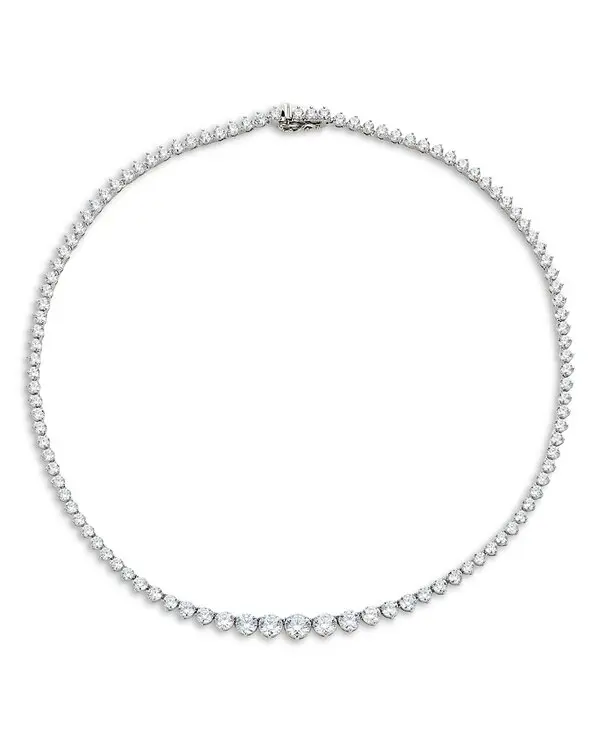 Nadri Graduated Cubic Zirconia Tennis Necklace - Silver