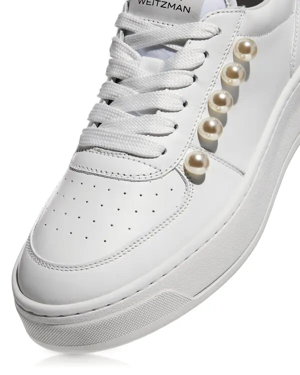STUART WEITZMAN Courtside Pearl Sneakers - White