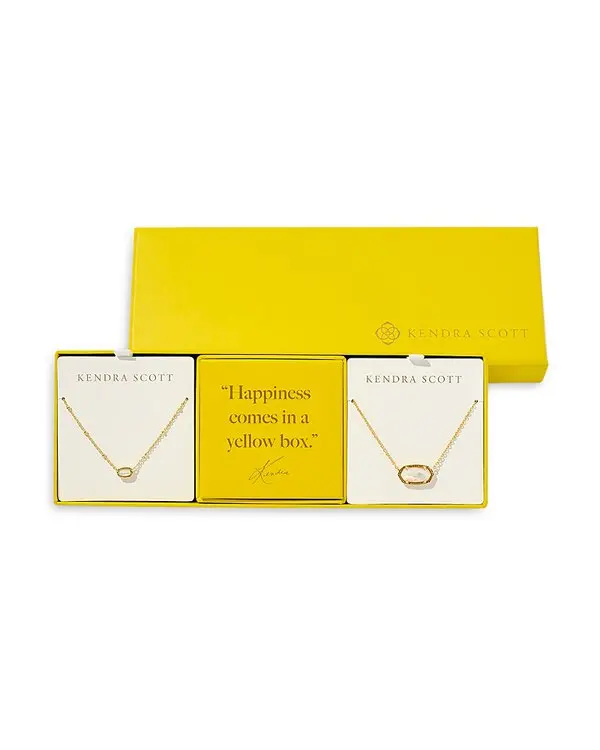 Kendra Scott Elisa Pendant Necklaces Set Of 2 - Gold Ivory Mother Of Pearl