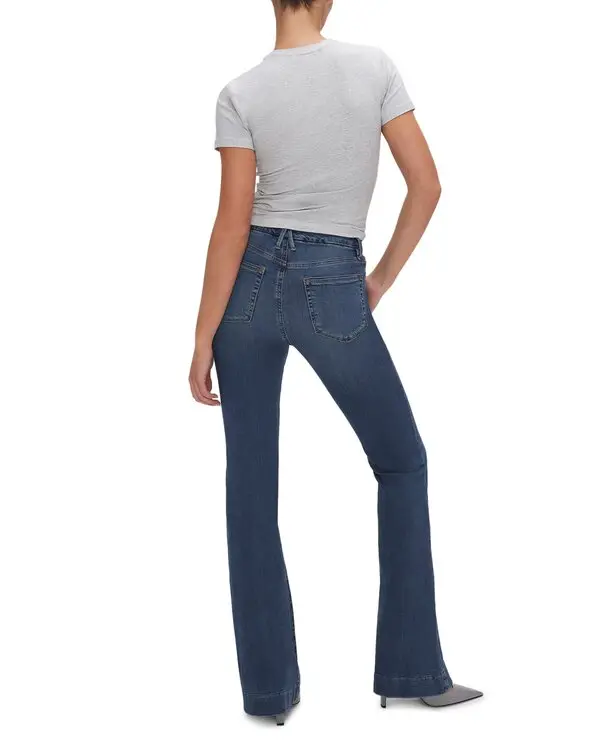 Good American Good Legs High Rise Flare Jeans - Blue