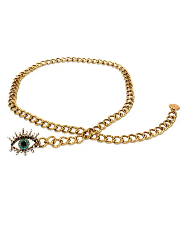Kurt Geiger Evil Eye Chain Belt - Gold | Editorialist display picture 2