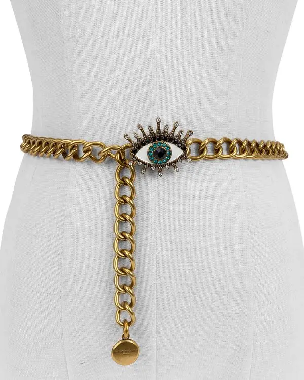 Kurt Geiger White Belt with Gold Evil Eye Buckle Kurt Geiger London Evil Eye Leather Belt | Nordstromrack main image 4