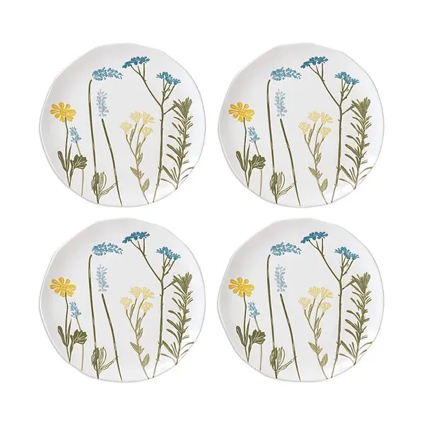LENOX Wildflowers Accent Plates, Set Of 4 - White