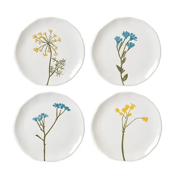 LENOX Wildflowers Tidbit Plates, Set Of 4 - White