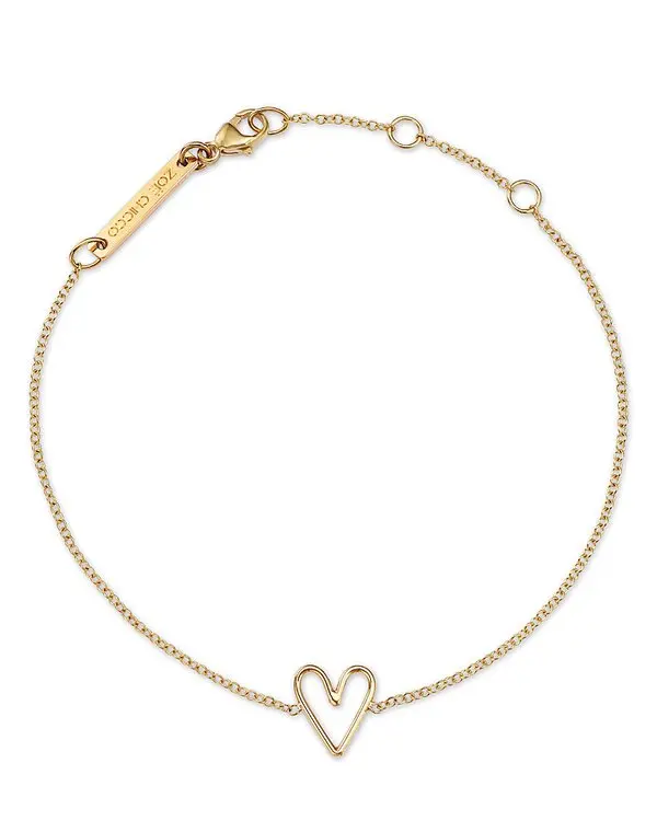 Zoe Chicco 14k Yellow Open Heart Bracelet - Gold