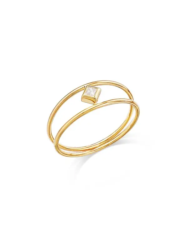 Zoe Chicco 14k Yellow Diamond Double Band Ring - Gold