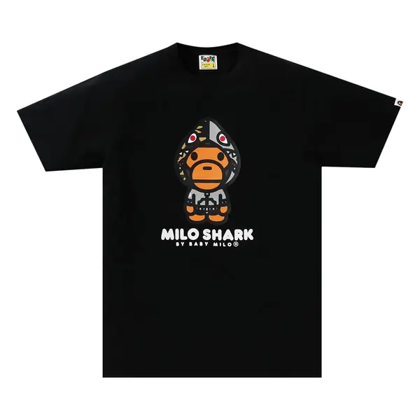 A BATHING APE Milo Shark Tee /grey - Black