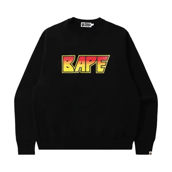 A BATHING APE Crystal Stone Relaxed Crewneck