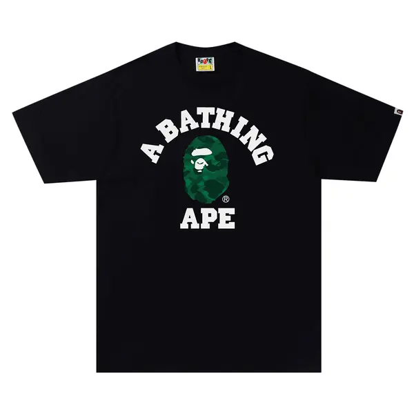 A BATHING APE Color Camo College Tee /green - Black