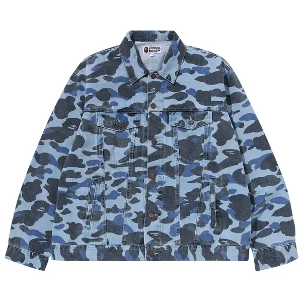 A BATHING APE Color Camo Denim Jacket - Blue