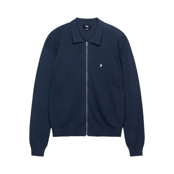 StÜssy Lightweight Long-sleeve Zip Polo - Blue
