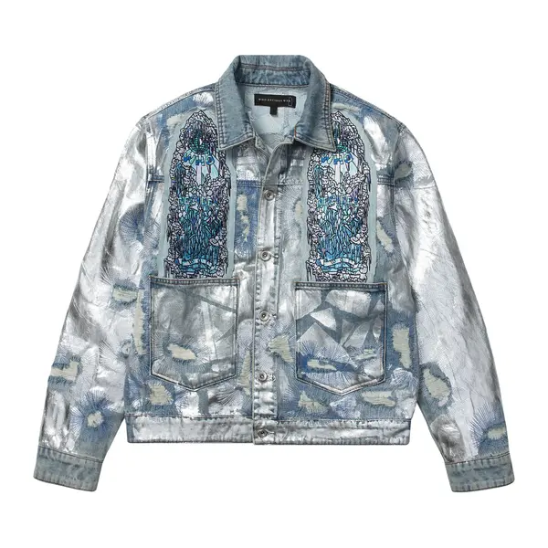 WHO DECIDES WAR Heavy Metal Denim Trucker 'sky - Silver